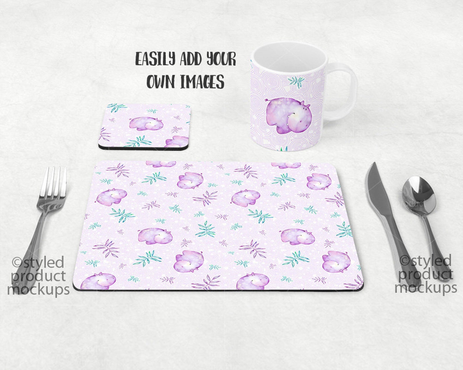Dye Sublimation Tableware Set Mockup Template Add Your Own - Etsy