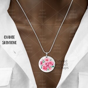 Dye Sublimation 30mm Round Shell Pendant Mockup | Add Your Own Image ...