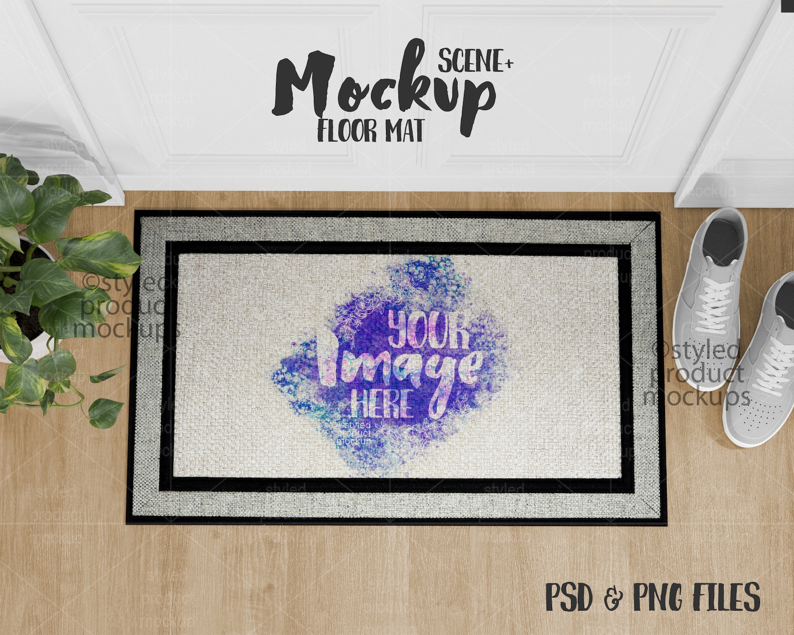 Dye Sublimation Racetrack Gray Doormat Lifestyle Scene Mockup - Etsy