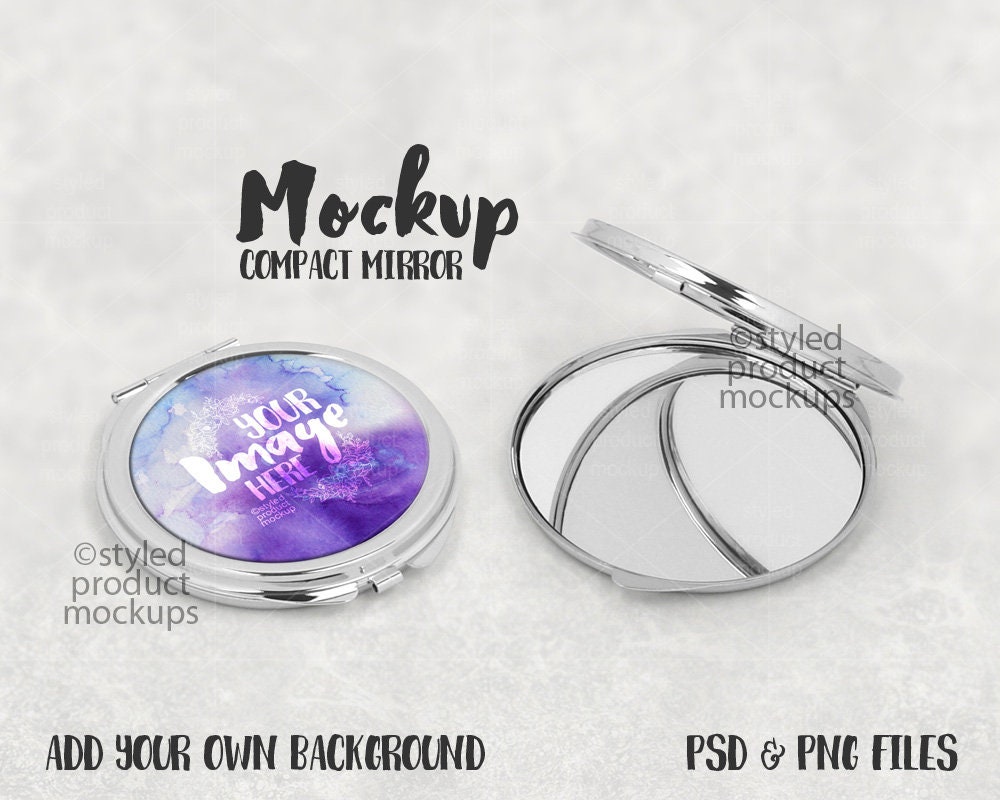 Round Compact Mirror Mockup Template Add Your Own Image and - Etsy