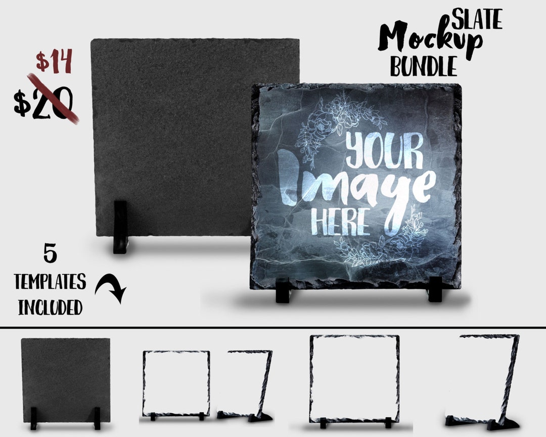 Square Slate Mockup Template | Sublislate Mockup | Rock Photo Mockup ...