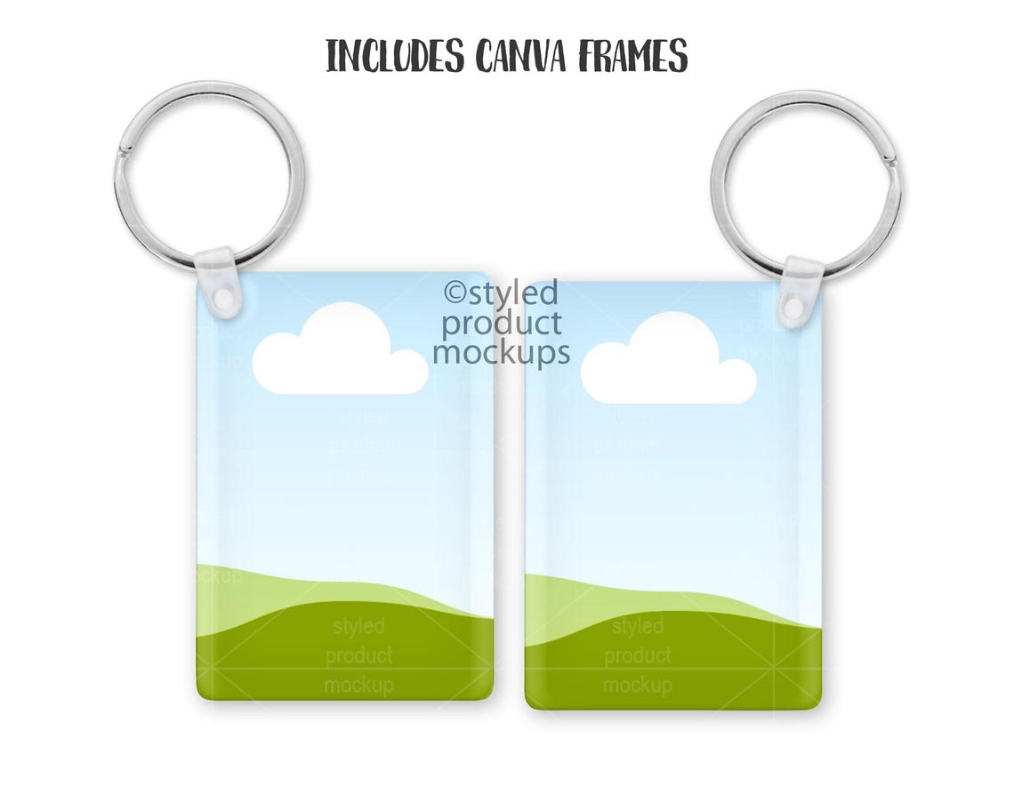 Dye Sublimation Rectangle Acrylic Keychain Mockup | Add Your Own Image ...