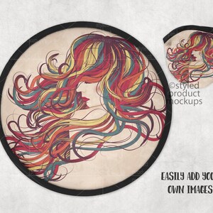 Dye Sublimation Round Foldable Fan With Case Mockup | Add Your Own ...