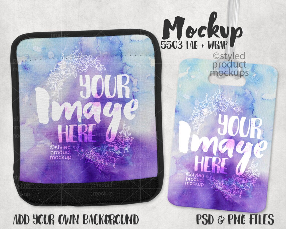 Sublimation Rectangle Luggage Tag and Wrap Mockup Template - Etsy