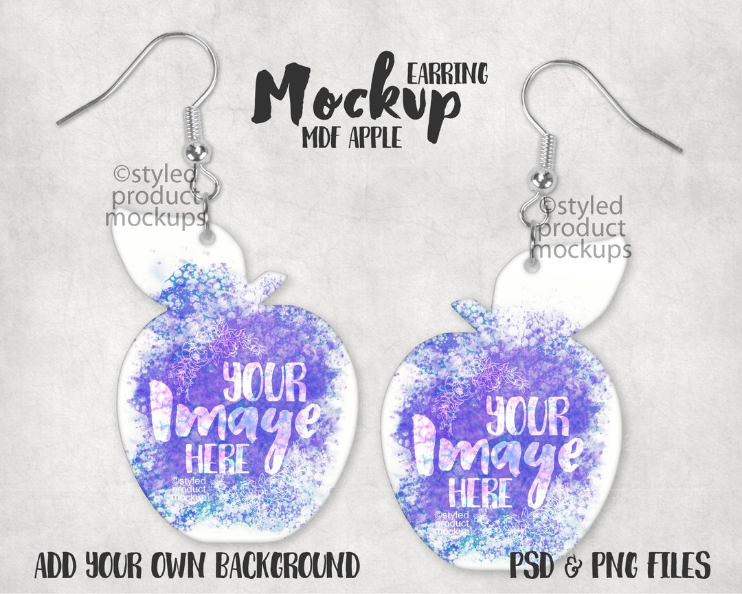 Dye Sublimation Apple Shaped Earrings | Add Your Own Image and ...