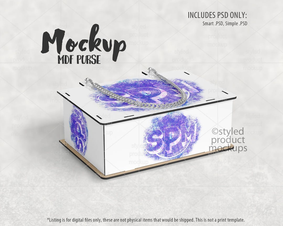 Dye Sublimation MDF Hardboard Purse Handbag Mockup | Add Your Own Image ...