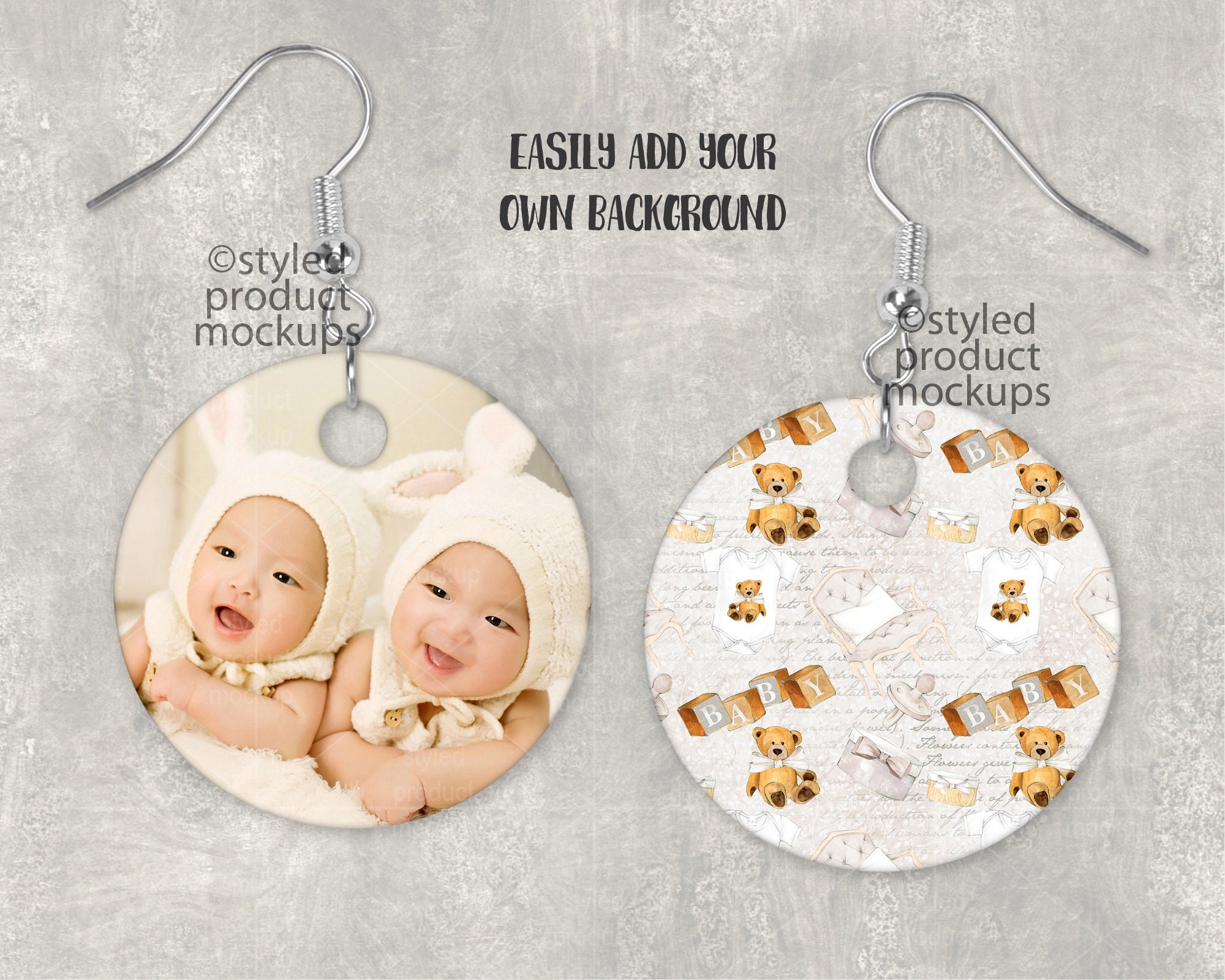 Dye Sublimation 1 Inch Round MDF Earrings Add Your Own Image | Etsy