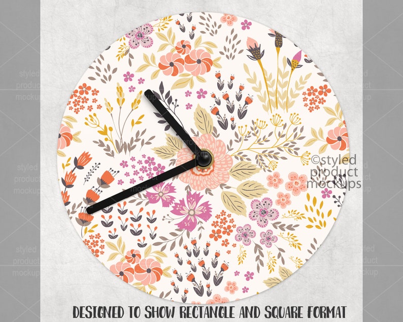 Dye Sublimation Small Aluminum Clock Mockup | Add Your Own Image and ...