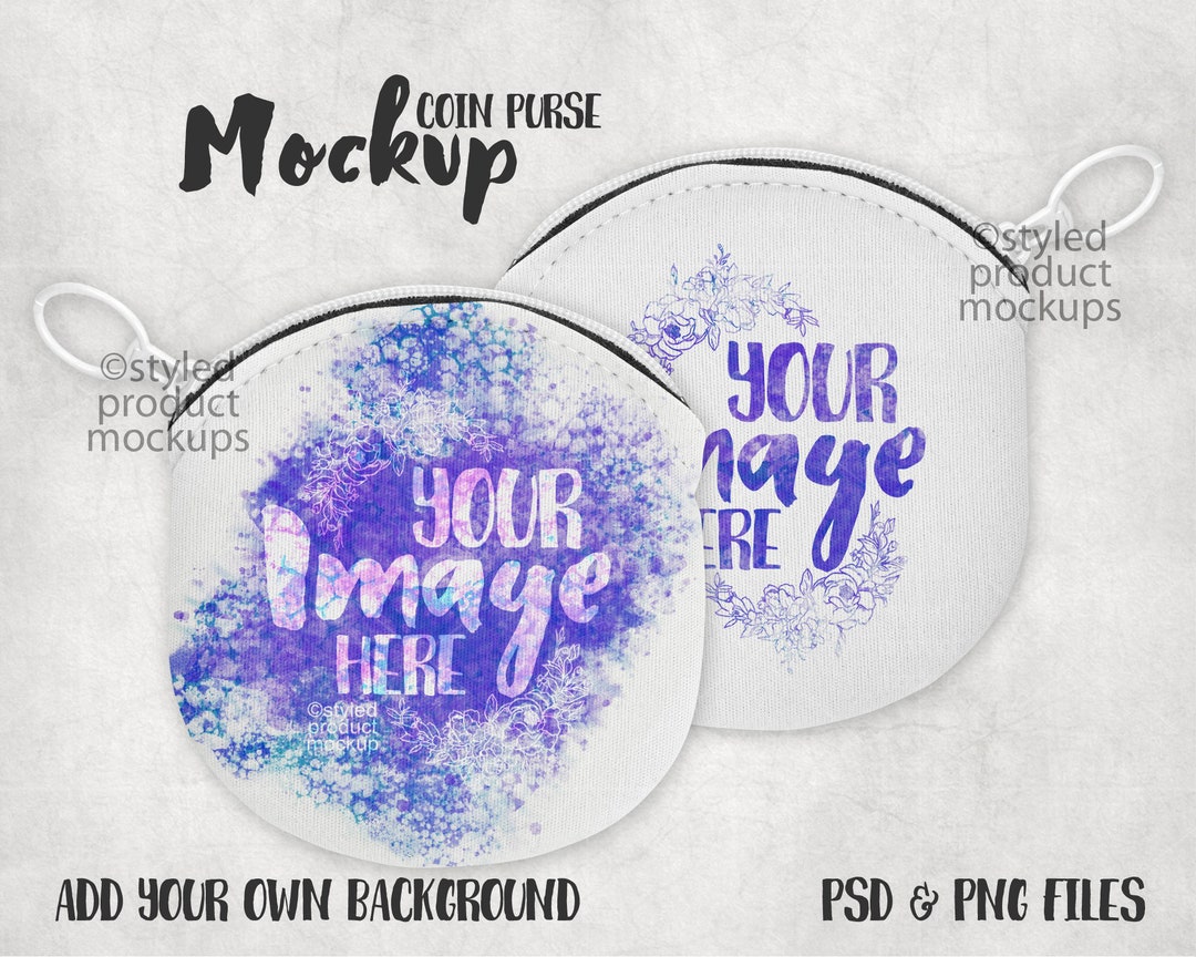 Dye Sublimation Round Coin Pouch Mockup | Add Your Own Image and ...