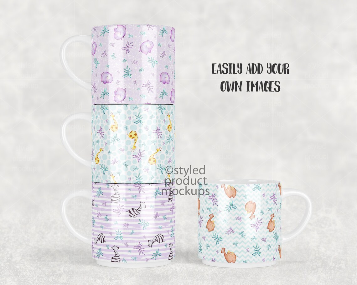 Dye Sublimation 10oz Stackable Mug Mockup Add Your Own Image - Etsy