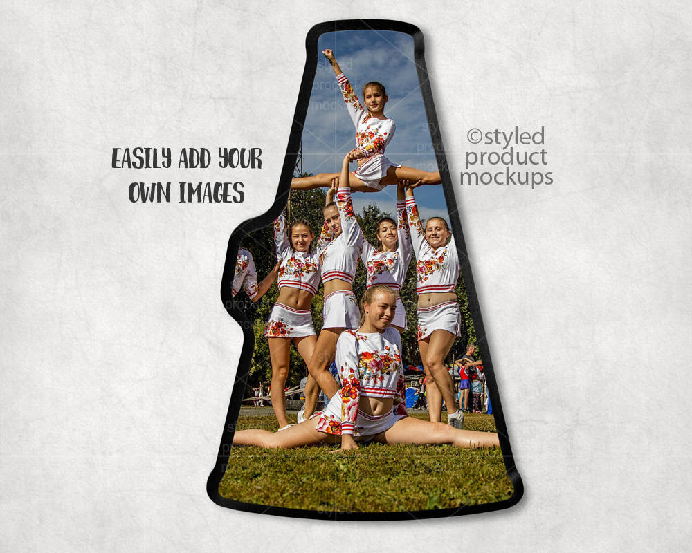 Vertical Megaphone Shaped Plaque Mockup With Front and Side | Etsy