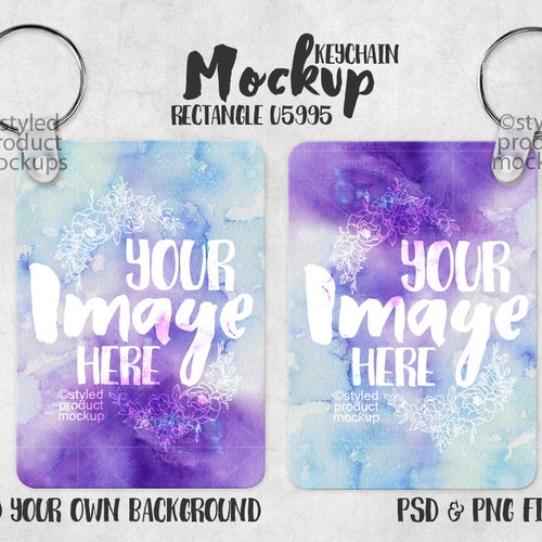 Dye Sublimation Rectangle Acrylic Keychain Mockup Add Your - Etsy