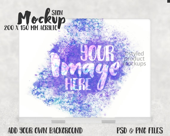 Dye Sublimation Acrylic Rectangle Free Standing Sign Mockup - Etsy