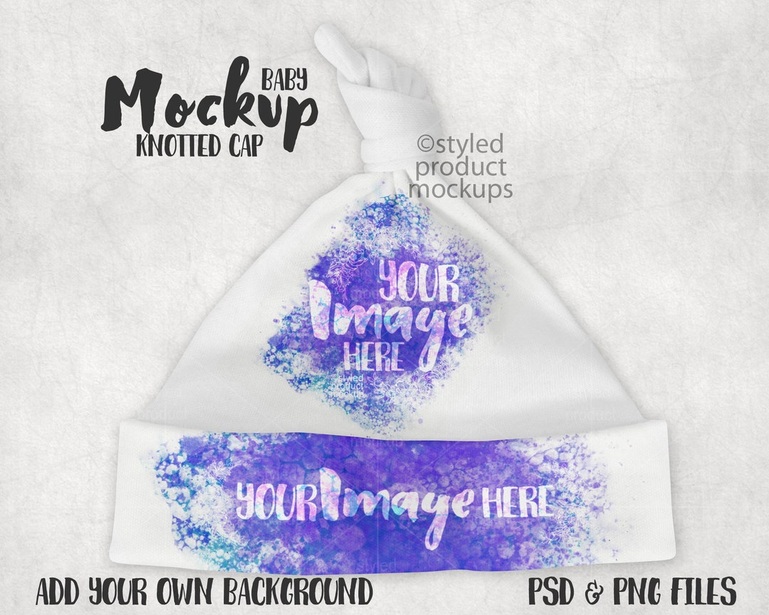 Dye Sublimation Baby Knotted Hat Mockup | Add Your Own Image and ...