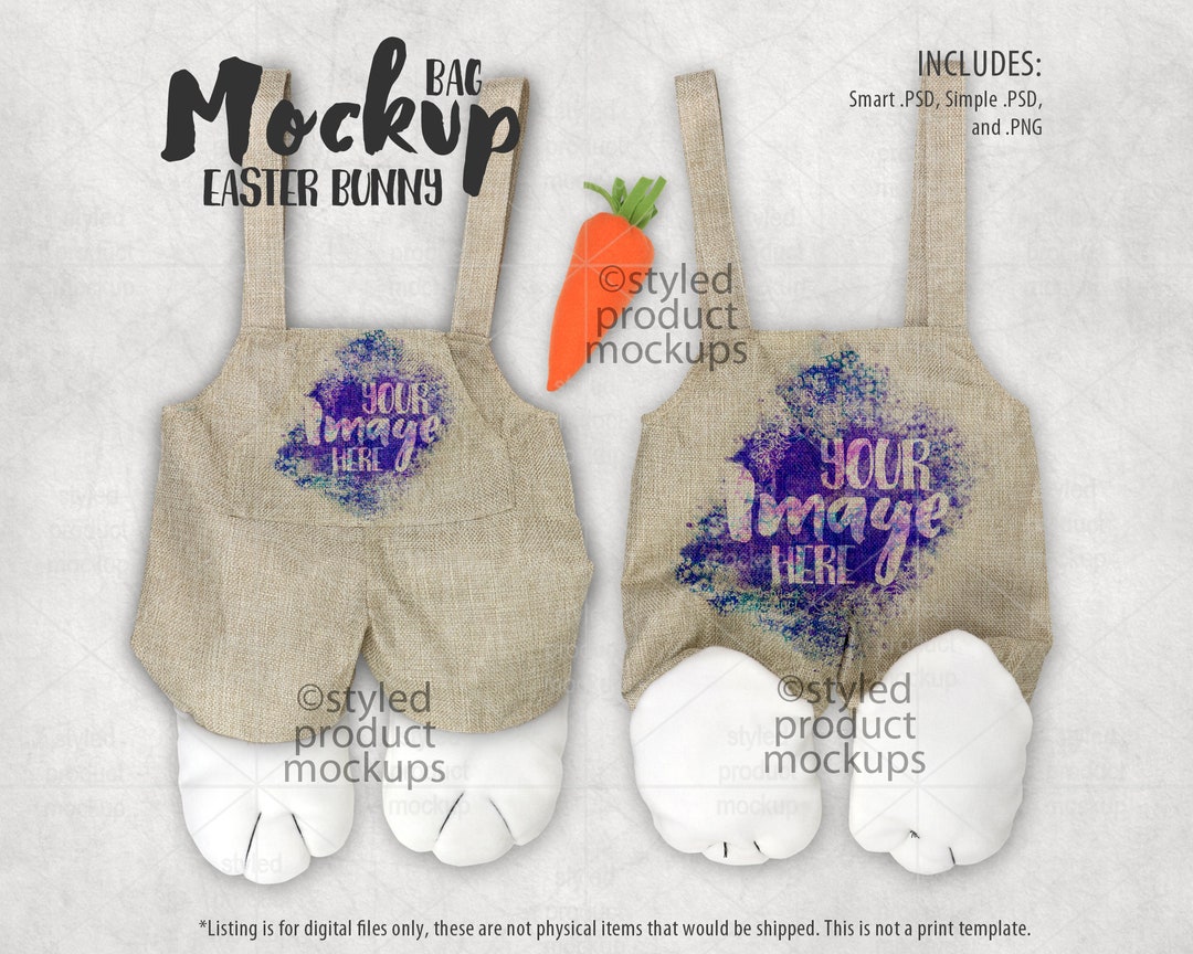 Dye Sublimation Linen Easter Bunny Bag Mockup | Add Your Own Image and ...
