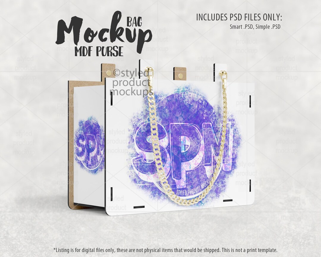 Dye Sublimation MDF Hardboard Purse Handbag Mockup | Add Your Own Image ...