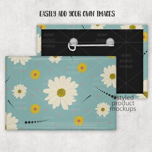 Rectangle Shaped 2X3 Inch Horizontal Pinback Button Mockup | Add Your ...
