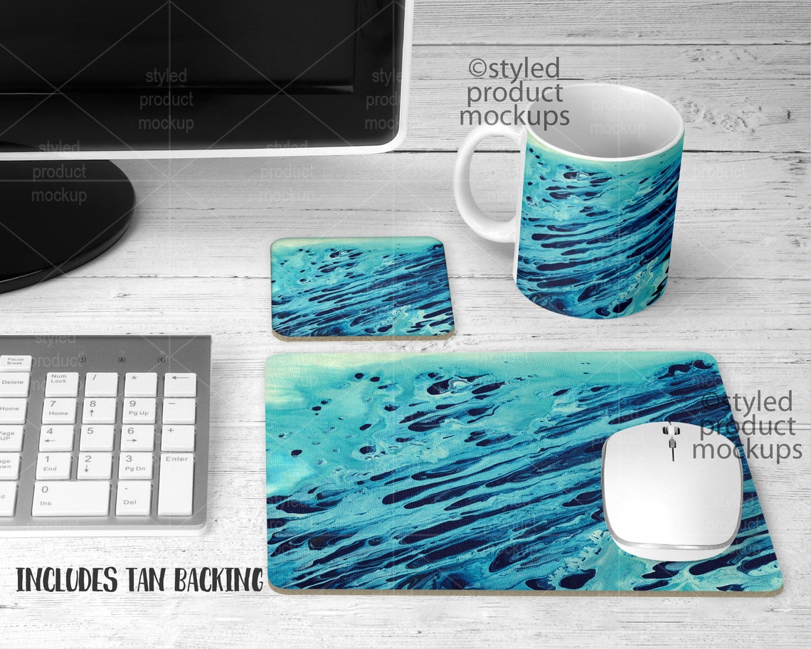 Dye Sublimation Office Desk Set Mockup | Add Your Own Image and ...