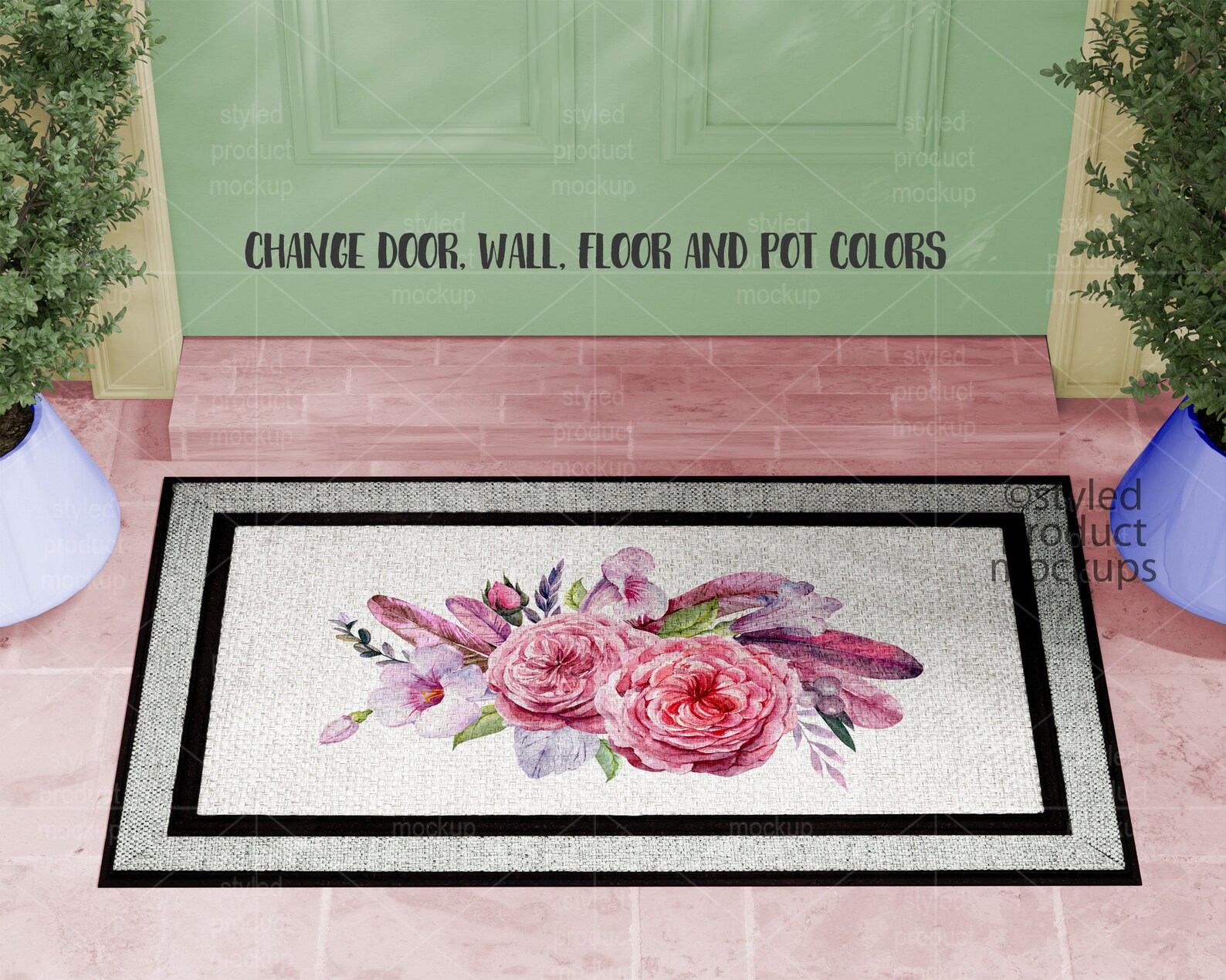 Dye Sublimation Racetrack Gray Doormat Lifestyle Scene Mockup - Etsy