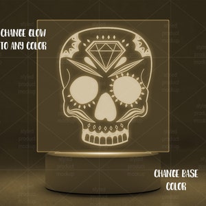 LED Light up Acrylic Image Panel With Round Plastic Base Mockup | Add ...