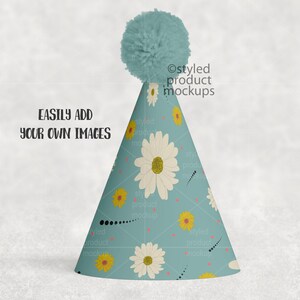 Paper Party Hat With Pom Party Favor Mockup | Add Your Own Image and ...