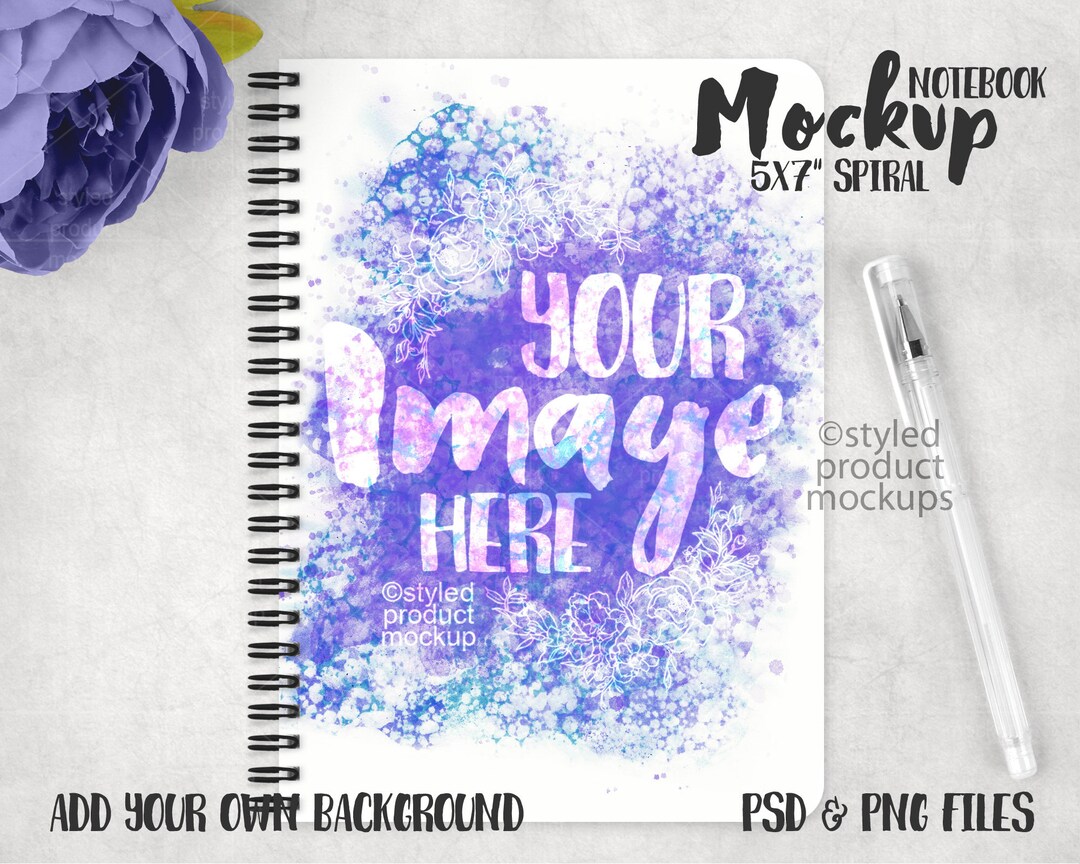 Spiral Bound Wire-o Notebook Mockup | Add Your Own Image and Background ...