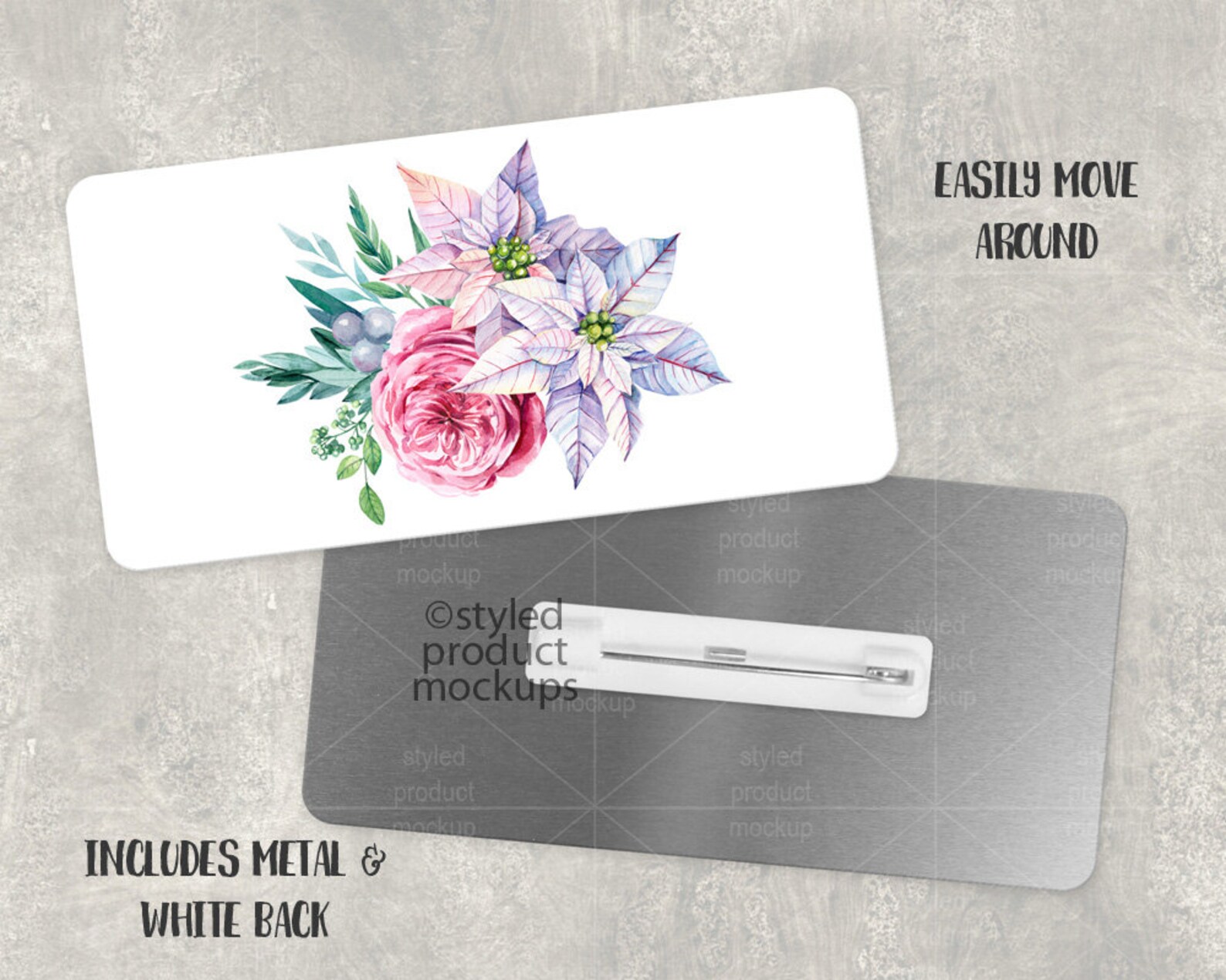 Dye Sublimation Name Badge Mockup Template | Add Your Own Image and ...