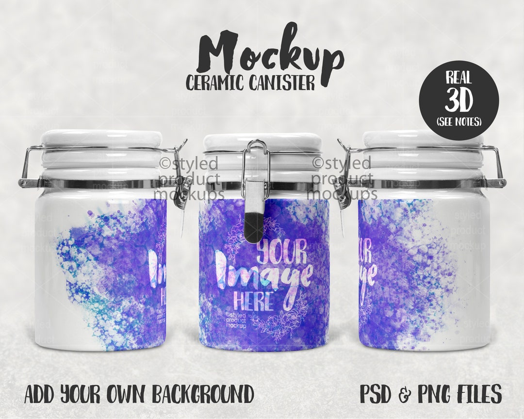 Dye Sublimation Small Ceramic Canister With Flip Top in a Full Wrap ...