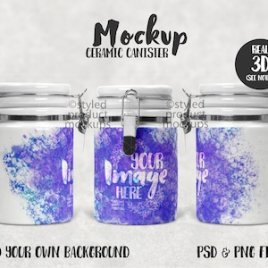 Dye Sublimation Small Ceramic Canister With Flip Top in a Full Wrap ...