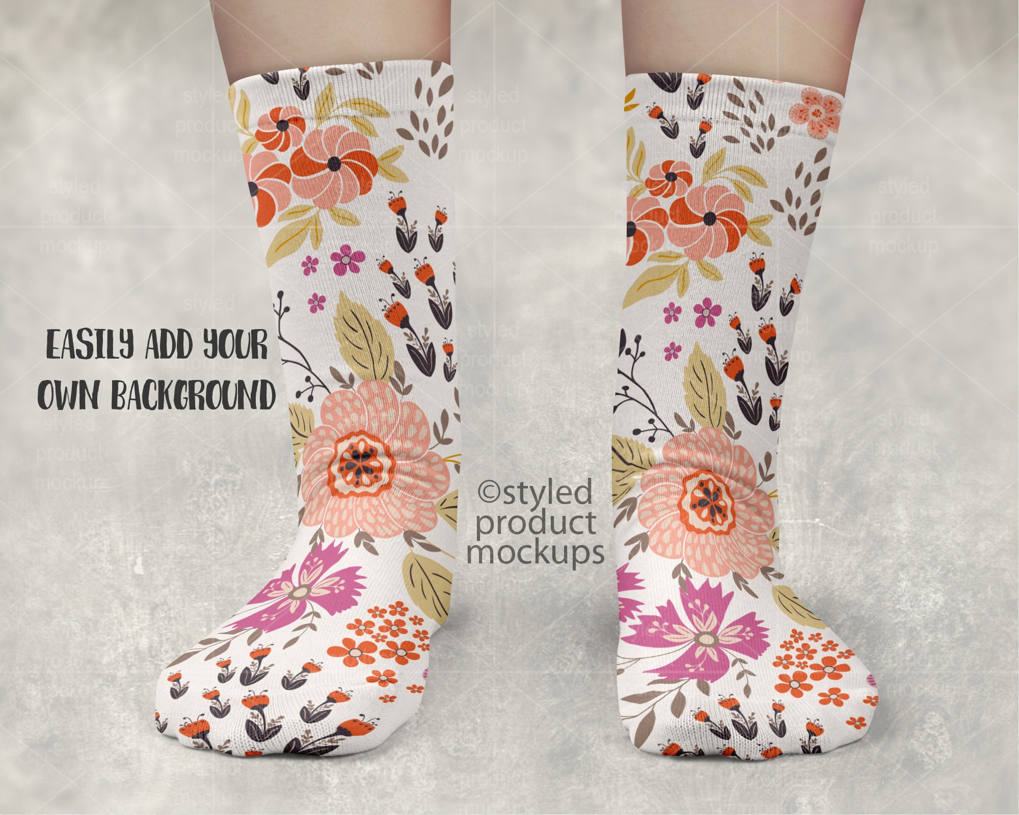 Dye Sublimation Crew Sock on Foot Mockup Add Your Own Image - Etsy