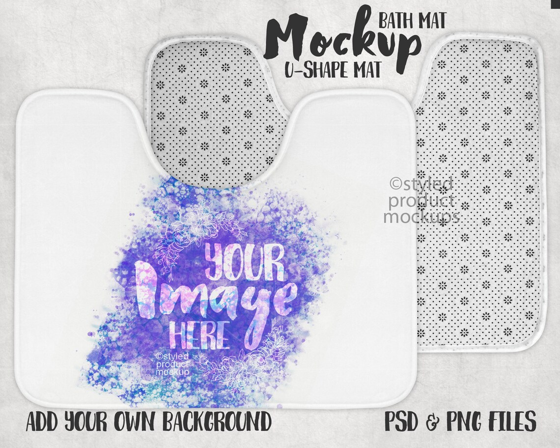 Dye Sublimation Contoured U-shaped Bath Mat Mockup Add Your - Etsy