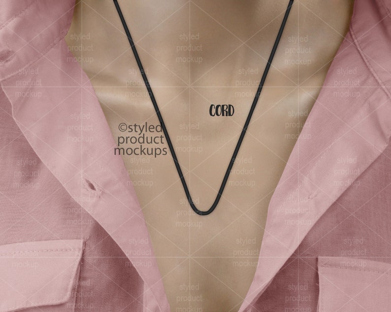 Empty Chains Hanging Around Woman's Neck Mockup | Add Your Own Image ...