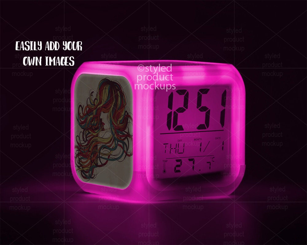 Dye Sublimation LED Light up Digital Alarm Clock Glowing View - Etsy