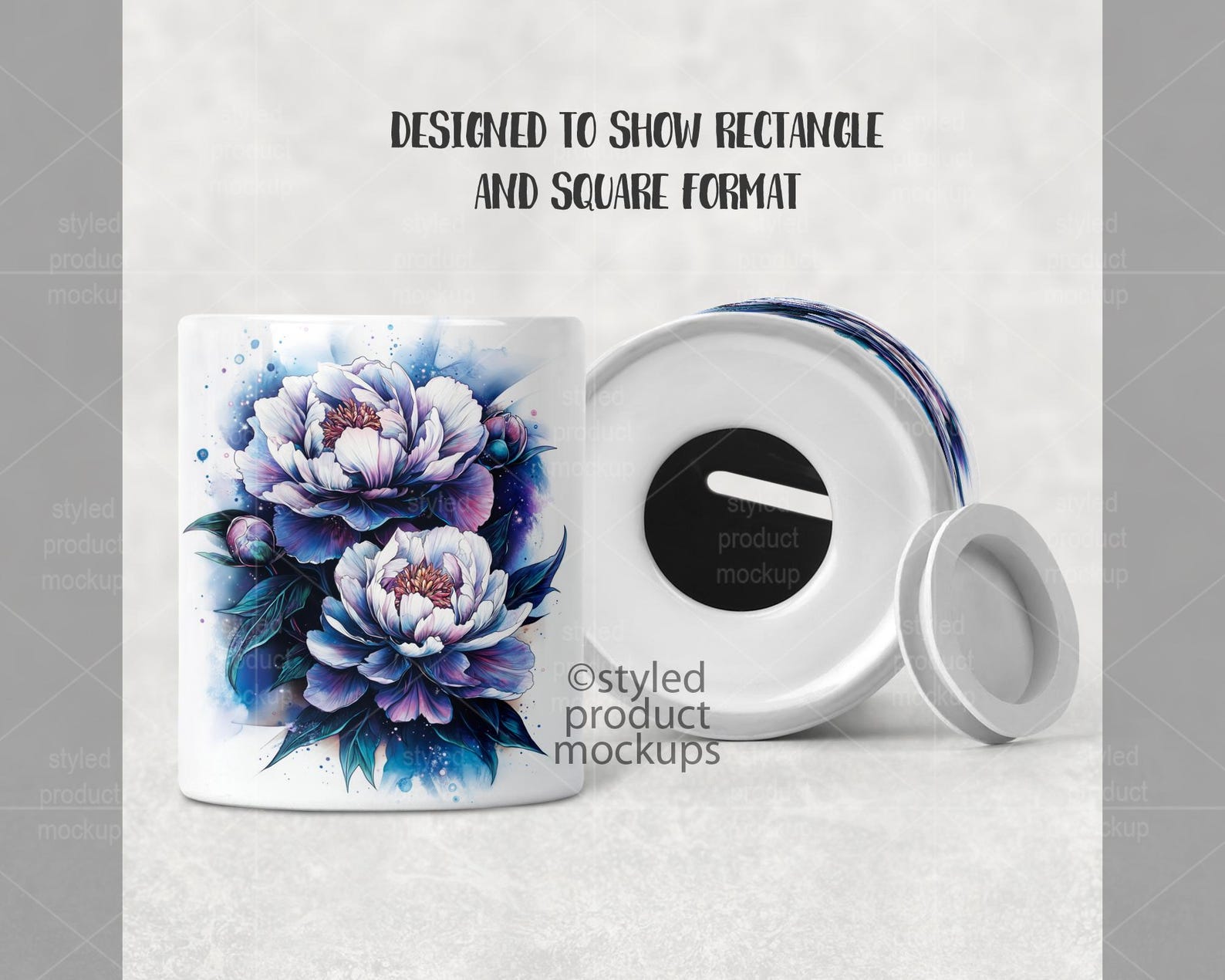 Dye Sublimation Ceramic Coin Bank Mockup | Add Your Own Image and ...