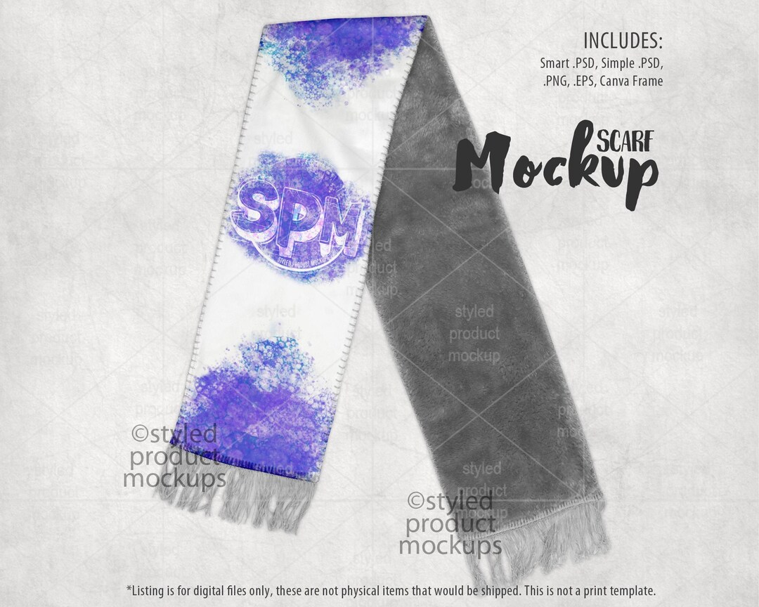 Dye Sublimation Sherpa Scarf Mockup | Fringe (digital Download) - Etsy