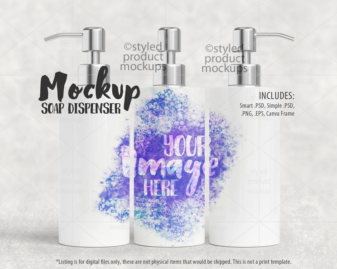 Dye Sublimation Soap Dispenser Pump Mockup | Lotion Pump Dispenser ...