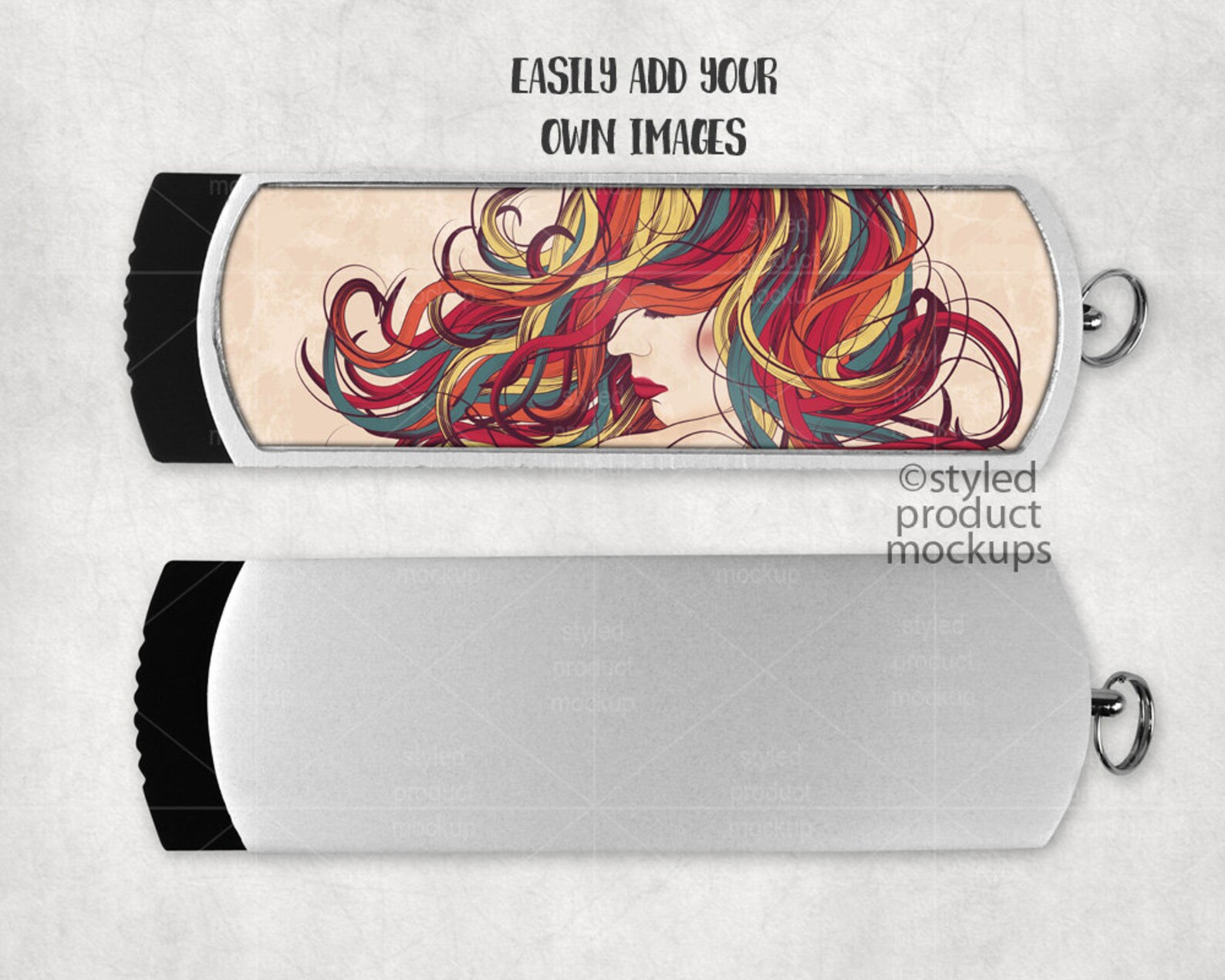 Sublimation USB Flash Drive Mockup Template | Add Your Own Image and ...