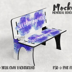 Dye Sublimation MDF Memorial Mini Bench Mockup Add Your Own Image and ...