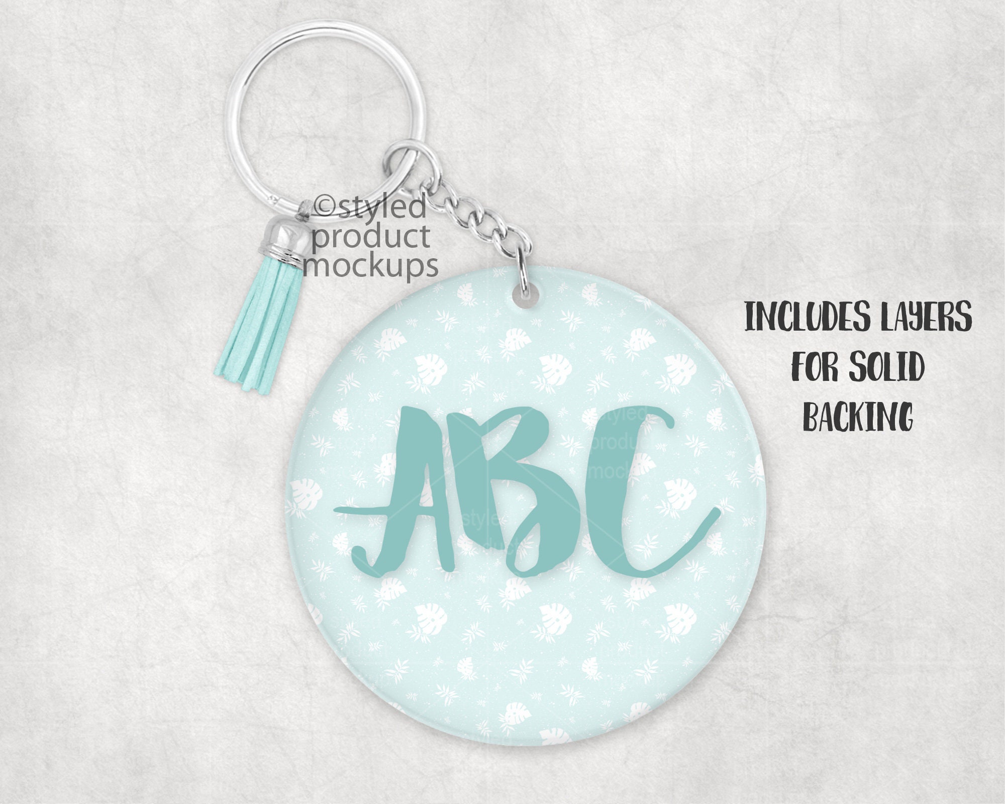Round Acrylic Keychain With Long Chain and Tassel Mockup Add - Etsy