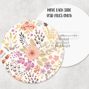 Dye Sublimation Round Sublimation Pinback Button Mockup | Add Your Own ...