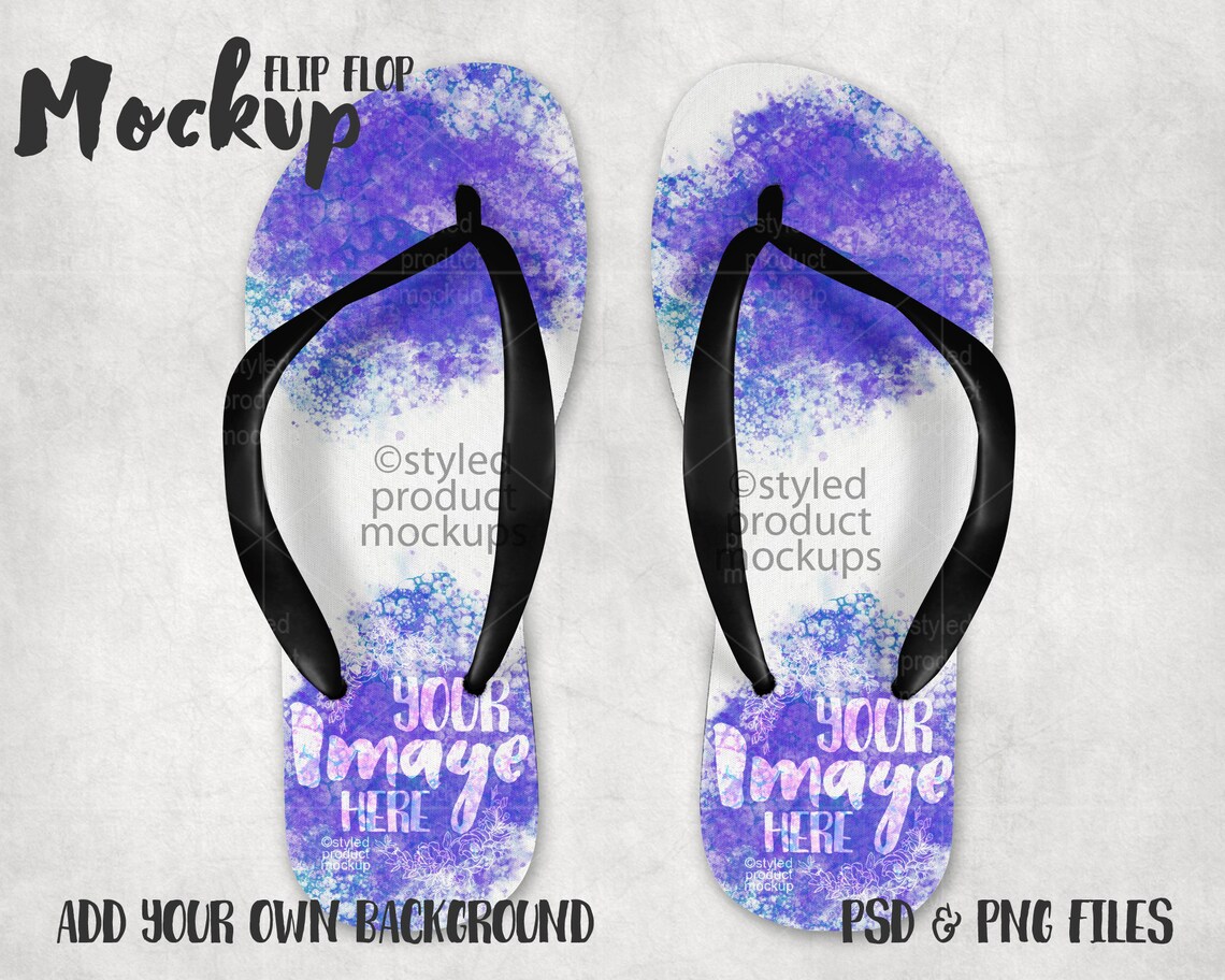 Dye Sublimation Flip Flops Mockup Add Your Own Image and - Etsy