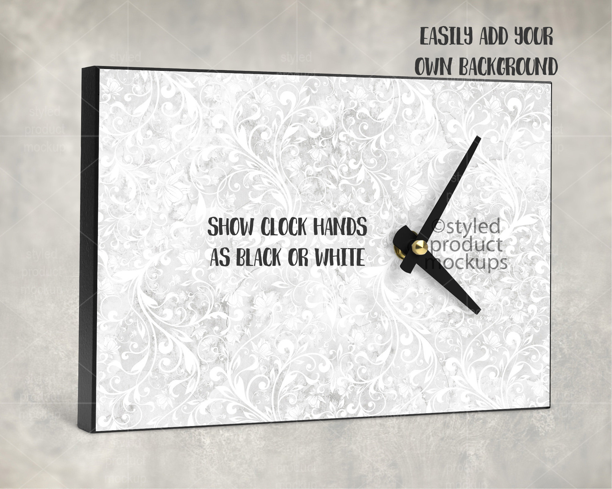 Dye Sublimation Offset Panel Clock Mockup | Add Your Own Image and ...