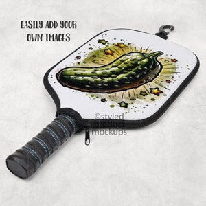 Dye Sublimation Pickleball Paddle Cover Mockup Angled View | Add Your ...