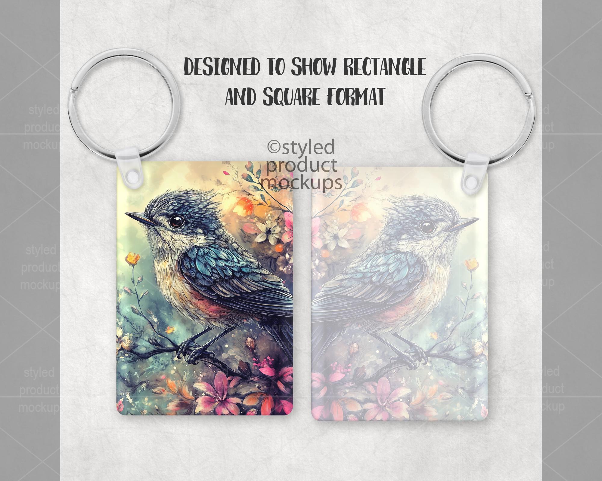 Dye Sublimation Rectangle Acrylic Keychain Mockup | Add Your Own Image ...
