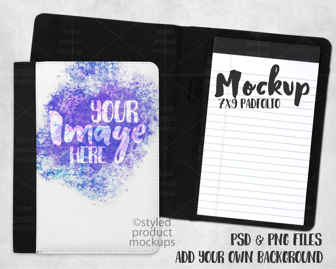 Dye Sublimation 7x9 Paper Padfolio Mockup | Add Your Own Image and ...