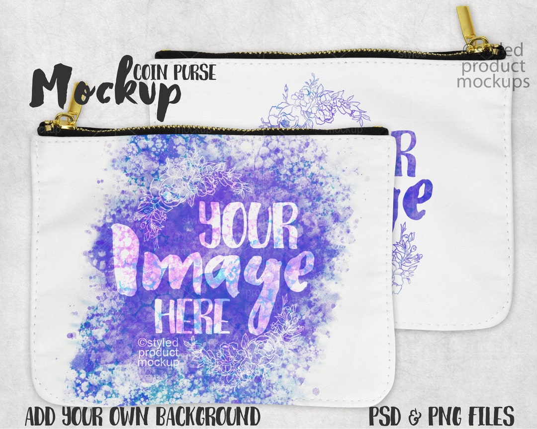 Dye Sublimation Coin Pouch Mockup | Add Your Own Image and Background ...