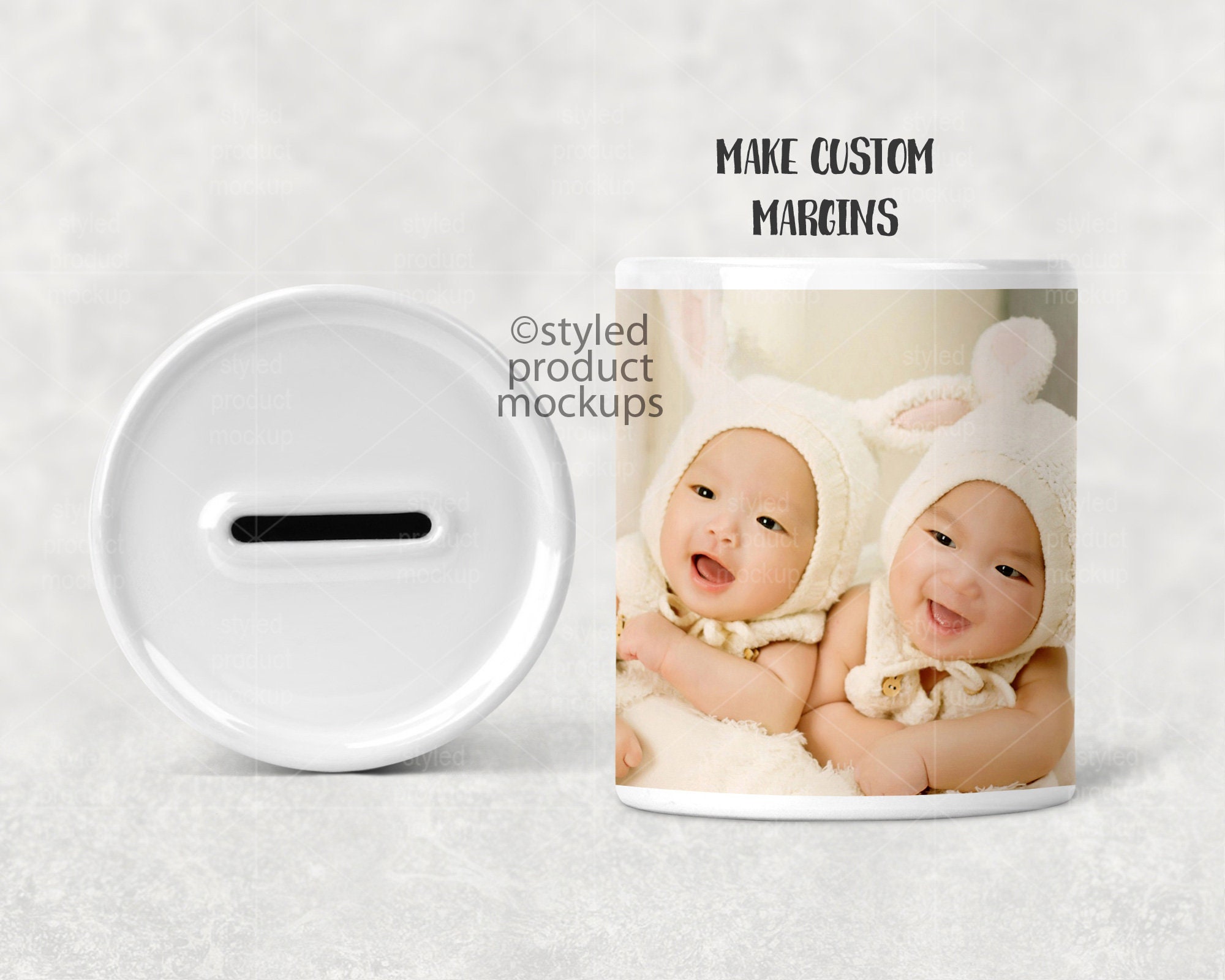 Dye Sublimation Ceramic Coin Bank Mockup Add Your Own Image - Etsy ...