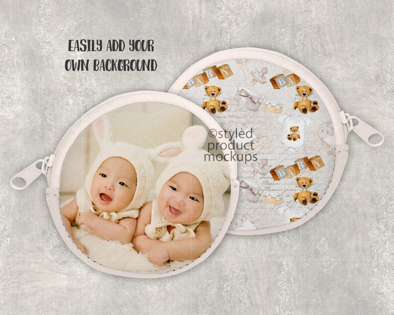 Dye Sublimation Round Coin Pouch Mockup Add Your Own Image - Etsy