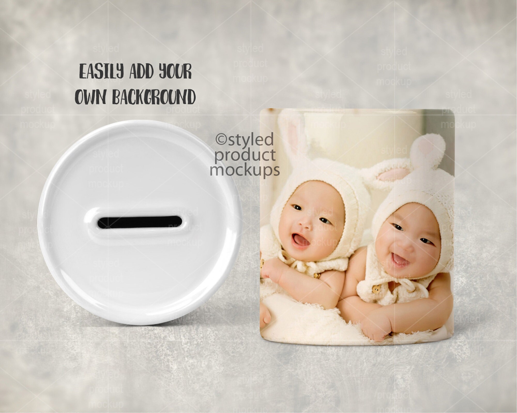 Dye Sublimation Ceramic Coin Bank Mockup Add Your Own Image - Etsy ...