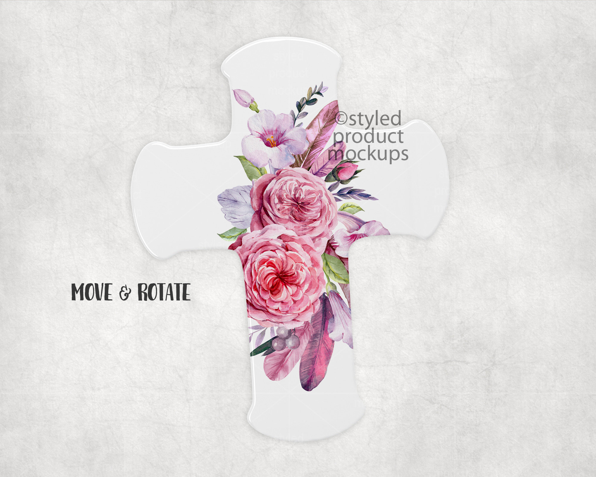 Dye sublimation ceramic cross Mockup Add your own image and | Etsy